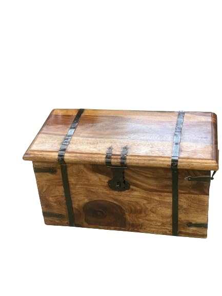 Sakshi Wood Furniture Solid Wood Sheesham Wood Medium Trunk Box Sandook ...