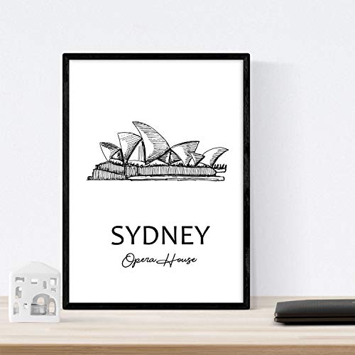 Nacnic Poster Sydney – Opera House. Sheets with monuments of cities. A4 ...