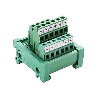 ANMBEST 2 in 6 Out Terminal Blocks Module, 25A DIN Rail and Panel ...