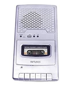 Riptunes Portable Cassette Recorder Player, Tape to USB Audio Music Digital Converter, Retro ...