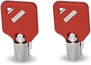 Elevator Lock Key, 2 FEO-K1 Keys with Red Key Covers (FEOK1), Red, New ...