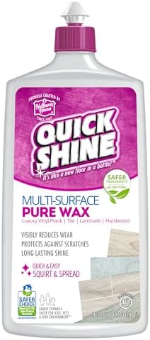 Quick Shine Pure Floor Wax 27oz | A Buffable, Waterproof Finish for ...