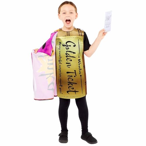 Amscan 9916196 – Officially Licensed Roald Dahl Golden Ticket Wonka Bar ...