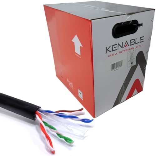 50m OUTDOOR EXTERNAL cat5e Network Ethernet Cable (PVC Lined) BLACK ...