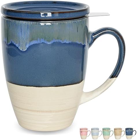 Amazon.com: Mora Ceramics Large Tea Mug with Loose Leaf Infuser and ...