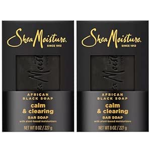 Amazon.com : SheaMoisture Bar Soap African Black - Calm & Clearing Body Wash Bar Soap with Plant ...