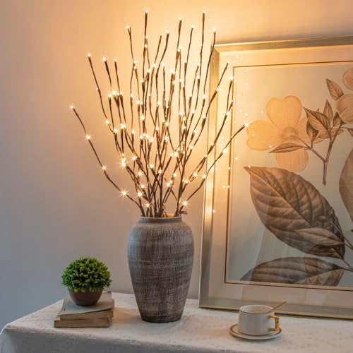 Eambrite Set of 2 3PK 76cm Home Decorative Twig Lights Garden Stake ...