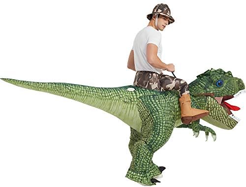 Amazon.com: One Casa Inflatable Costume Dinosaur Riding T Rex Air Blow ...