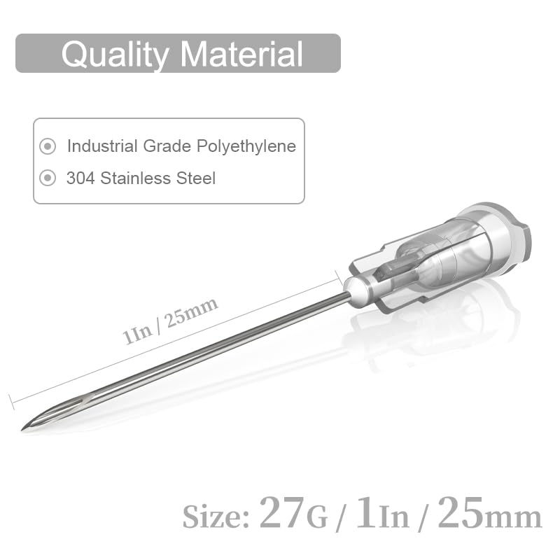 Snapklik.com : 100 Pack 27G 1 Inch Luer Lock Industrial Dispensing ...