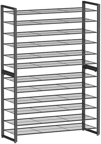 Amazon.com: Simple Trending 12 Tier Shoe Rack Holds 60 Pairs, Sturdy ...