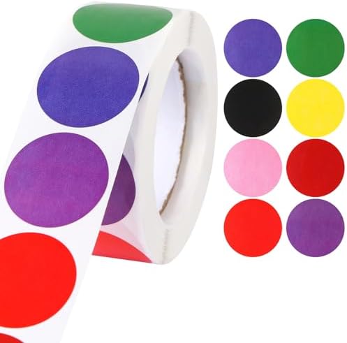 Amazon.com : MIDELONG 1000pcs Colored Dot Stickers, 1 Inch Round Color ...