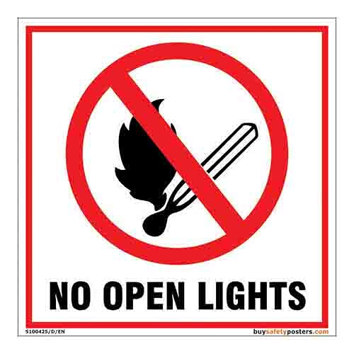 buysafetyposters.com - No Open Lights Signs in English - Hard Plastic ...