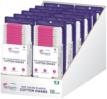 Amazon.com: Swisspers Hot Color Cotton Swabs, 100% Cotton Double-Sided ...