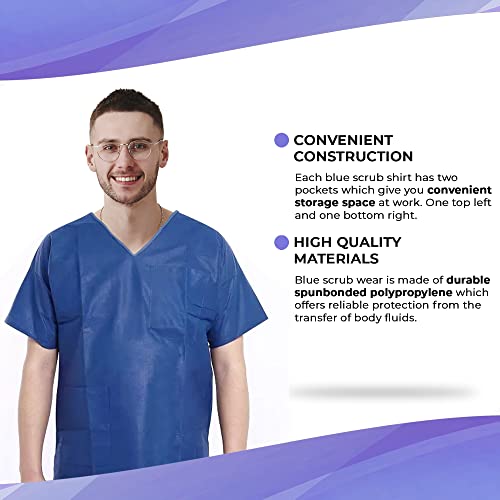 Buy Disposable Scrub Wear. Pack of 10 Polypropylene Shirts. X-Large ...