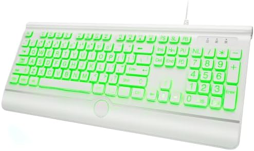 Amazon.com: KOPJIPPOM Computer Wired Keyboard, Large Print Backlit ...