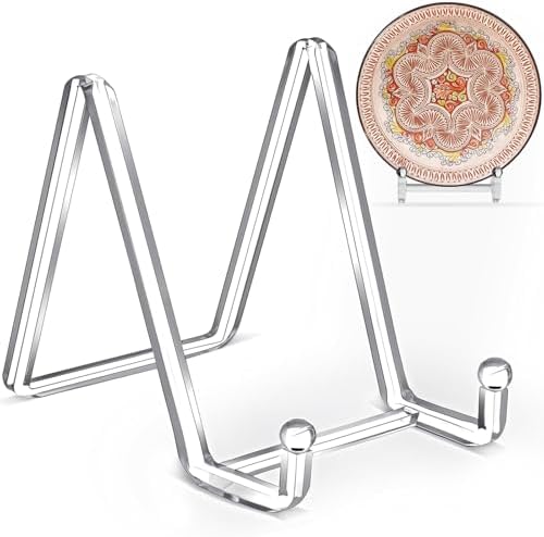 Amazon.com: 2 Pieces Acrylic Plate Stand 60-Degree Angle Acrylic Book ...