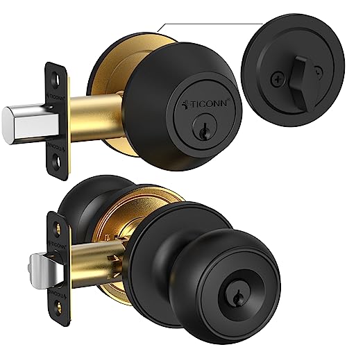 Amazon: Round Door Knobs, Ball Door Knob with Dead Bolt, Door Handle ...