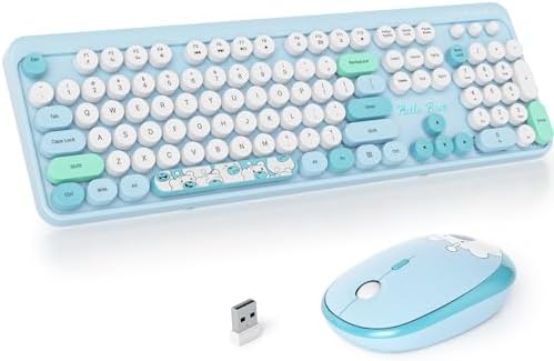 Amazon.com: surmen Blue Keyboard and Mouse Wireless, Cute Wireless ...