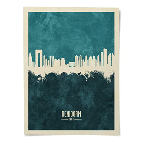 Benidorm Spain Skyline art print poster, unframed -21605 : Amazon.co.uk ...