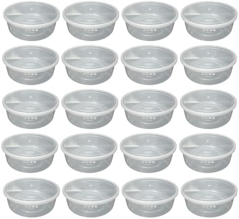 (Pack of 30) Large Clear Round Plastic Food Storage Containers With ...
