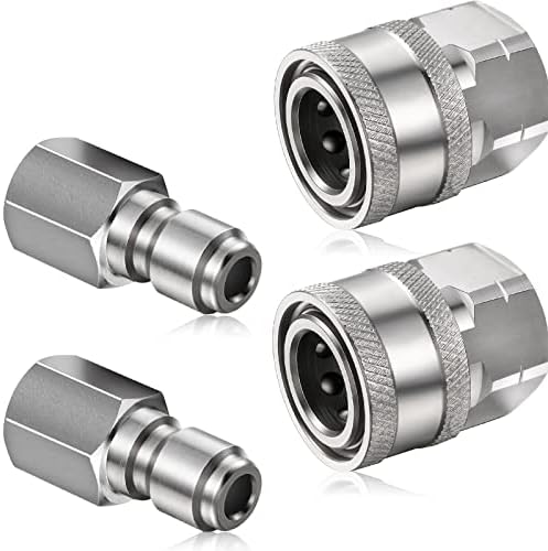 Amazon.com: 2 Sets NPT 1/4 Inch Pressure Washer Coupler Quick Connect Plug Stainless Steel Male ...
