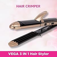 VEGA 3 in 1 Hair Styler, Straightener, Curler & Crimper (VHSCC-01 ...