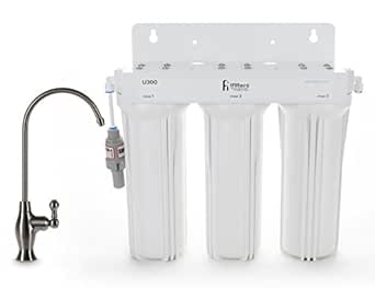iFilters U300 3 Stage Under Sink Drinking Water Filtration System, Tankless, High Capacity ...