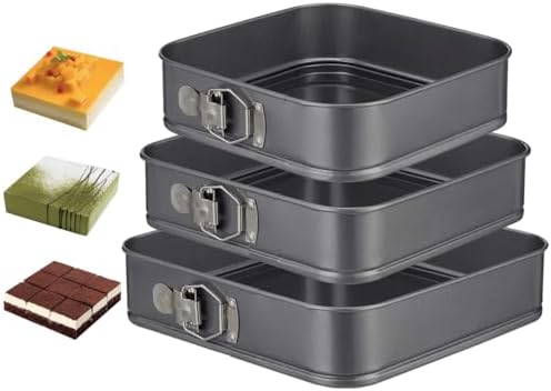 Amazon.com: Zubebe Springform Cake Pan Square Non Stick Baking Pan 9.5 ...