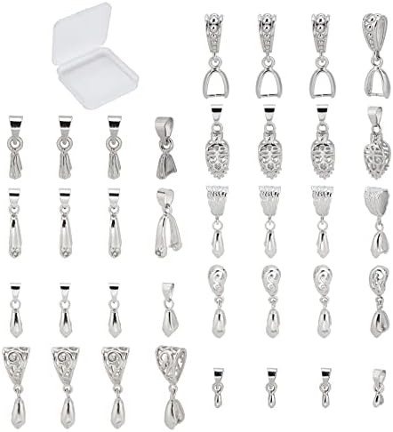 Beebeecraft 1 Box 10Pcs Pinch Clip Bails 925 Sterling Silver 0.28x0.12 ...