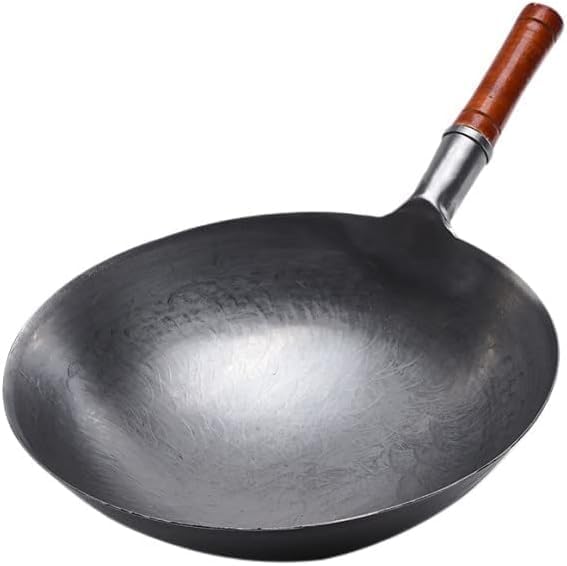 Amazon.co.jp: 中華鍋 片手 フライパン 鉄製 炒め鍋 フライ返し付き IH対応 打出 木柄 ハンドル 北京鍋 野菜炒め チャーハン (34cm) : ホーム＆キッチン