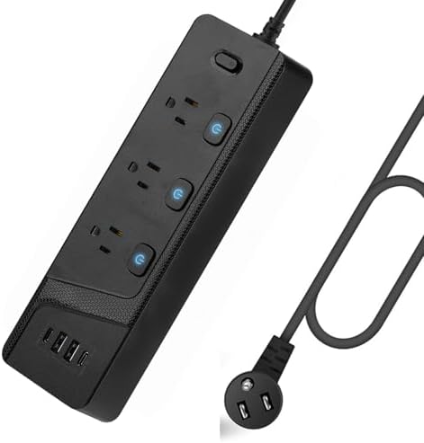 Amazon.com: 10FT Extension Cord with Multiple Outlets,Flat Plug Power ...