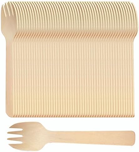 Amazon.com: Honoson 200 Pcs Wooden Forks Disposable Small Sporks Bulk ...