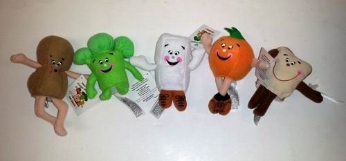 Buy Set of 5 Food Group 4" Plush Finger Puppet Toys - Broccoli, Orange ...