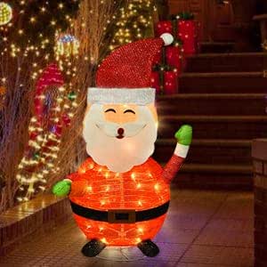 Amazon.com: aonear Lighted Christmas Santa Claus, 45-LED Pre-Lit ...