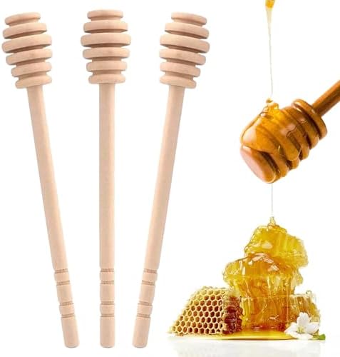 4Pcs Honey Dipper Sticks Wooden Honey Mixing Stirrer Honey Spoons ...