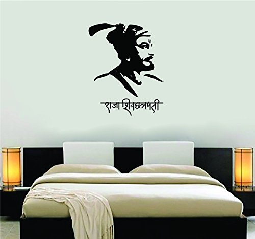 SYGA Black Chhatrapati Shivaji Maharaj Decals Design Wall Stickers ...
