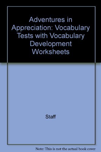 Adventures in Appreciation: Vocabulary Tests with Vocabulary ...