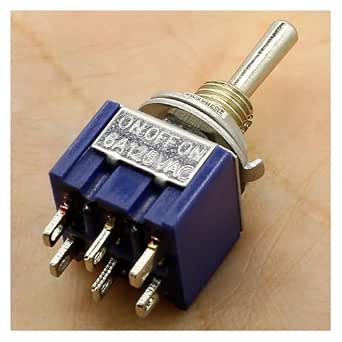 5pcs 3 Position 2P2T DPDT ON-OFF-ON Miniature Toggle Switch : Amazon.co ...