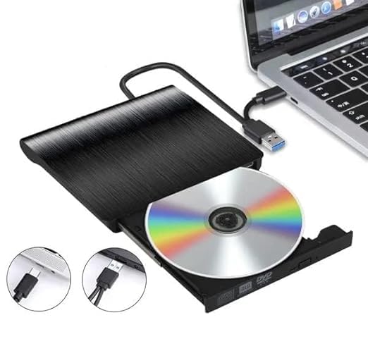 Atdaraz External CD/DVD Drive for Laptop, Type-C & USB 3.0 & Portable ...