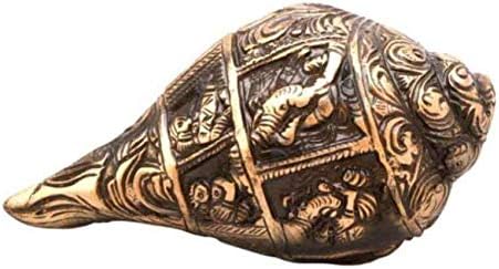 Ganesha Carving Brass Shankh (Conch) by Indian Collectible : Amazon.co ...