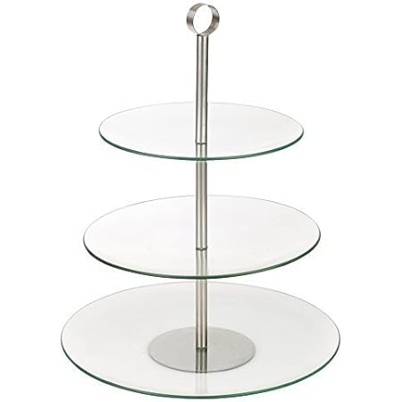 Glass Serving Food Display Cake Stand (3 Tier Round) : Amazon.co.uk ...