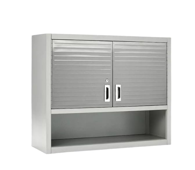Amazon.com: Stainless Steel Lockable Wall Cabinet with Open Shelf and ...