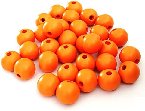 Amazon.com: WLIANG 150 Pcs 16mm Orange Wooden Beads, Unfinished Round ...