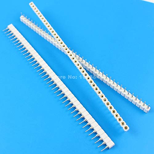 Header Pins 10Pcs White 40-Pin Female Header Strips – 2.54mm Pitch ...
