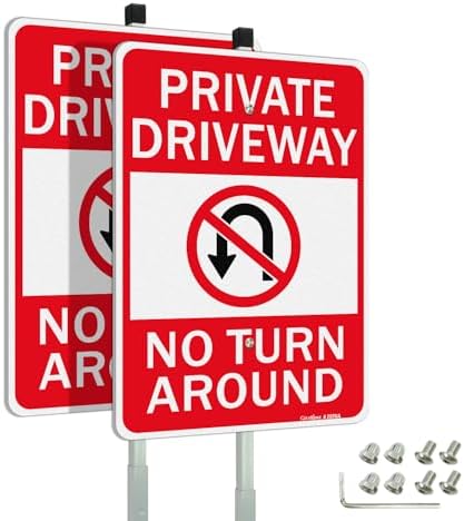 Amazon.com: GicnKeuz Private Driveway No Turn Around with metal stake ...