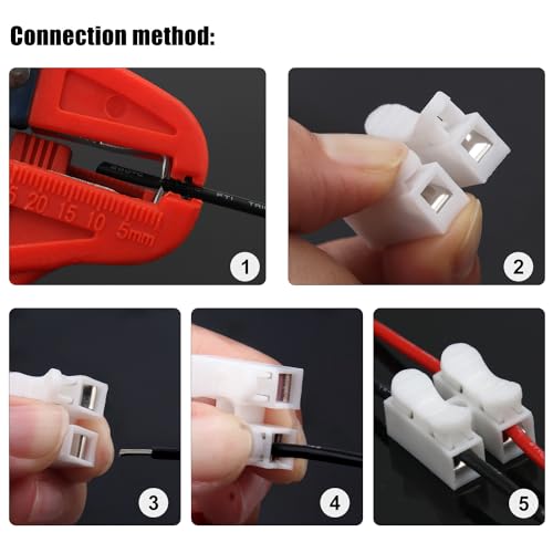 YIXISI 66 PCS Spring Connector, CH2 Quick Connector, 2P No Welding ...
