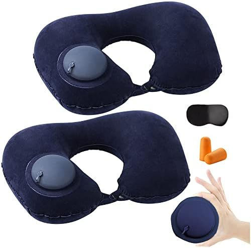 HINATAA 2PCS Inflatable Travel Pillow, Adjustable Inflatable Neck ...