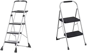Cosco Three Step Max Steel Work Platform and 2-Step Big Step Steel Step ...