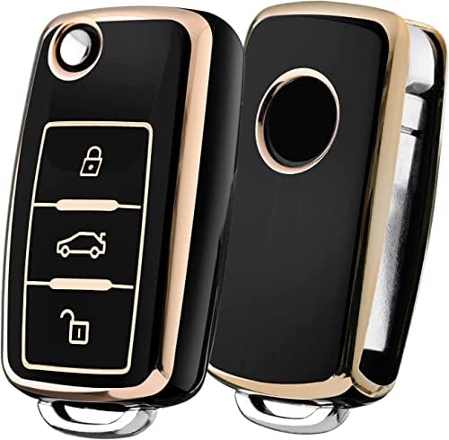 Keyzone TPU car Key Cover Compatible for Volkswagen VW Polo Vento Jetta ...