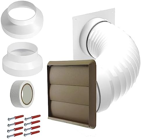 SPARES2GO Air Conditioning External Vent Kit 4" 5" 6" 100mm 125mm 150mm ...